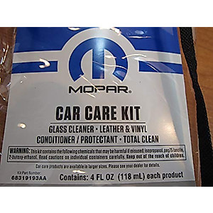Mopar Car Care Kit Including Glass Leather & Vinyl & All Purpose Cleaners OEM