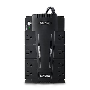 CyberPower CP425SLG Standby UPS System, 425VA/255W, 8 Outlets, Compact