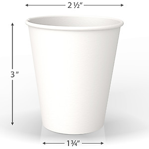 6 oz All-Purpose White Paper Cups (50 ct) - hot Beverage Cup for Coffee Tea Water and cold Drinks - ideal Home Bath Cup paper cup