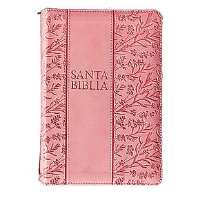 Santa Biblia Reina Valera 1960 Letra Grande tamano manual con Cierre Indice color Rosado Floral/ Spanish Holy Bible RVR 1960. Handy Size, Large Print, Zipper, Pink