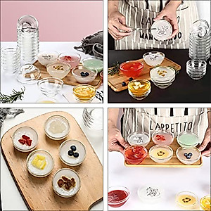 OSALADI Water Chestnut Bowls Versatile Glass Bowls 6Pcs Glass Custard Cups Small Glass Bowls Bakeware Clear Custard Cups Glass Pudding Bowls Ramekin Dishes for Home Restaurant Candy Dessert Bowls