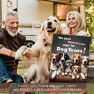 Gooji 5x7 Dogs Birthday Card, Funny Humorous Cute Card for Wife Husband Teenage Young Boy Girl Men Women Adult, Golden (Age)