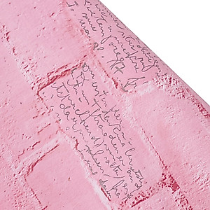 LovingWay English Quotes Drawer Liner 17.7x177 Inch Decor Classroom Wall Easy-to-Install PVC Corner Shelving Paper Pink Bricks