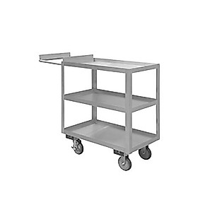 Durham SOPC1618303ALU5PU Stainless Order Picking Cart, 3 shelves