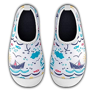 SEEKWAY Toddler Kids Water Shoes Boys Girls Quick Dry Lightweight Barefoot Anti Slip Aqua Socks for Outdoor Sports Summer Swim Beach Pool Aquatics（Fishing，8.5-10 Toddler