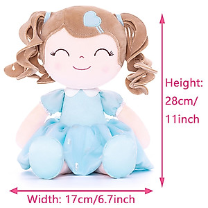 Gloveleya Baby Doll Gifts Plush Curly Girl Toys with Love 16" Azure
