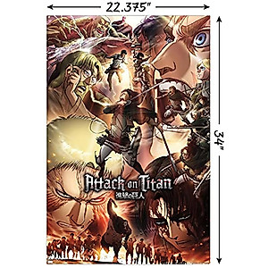 Trends International Attack on Titan: Season 3-Key Art Wall Poster, 22.375" x 34", Unframed Version