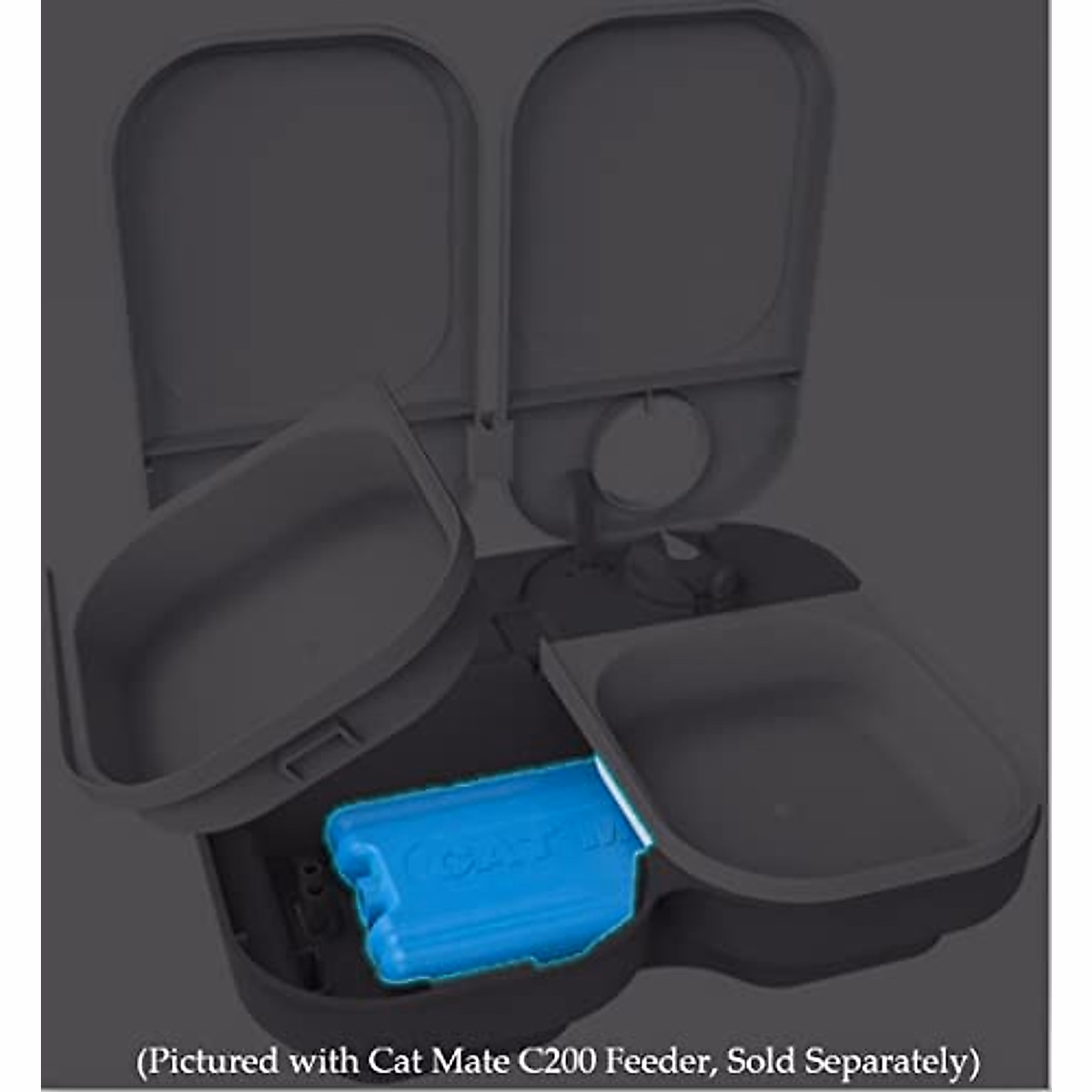 Bundle of Cat Mate C200 Automatic 2 Meal Pet Feeder, 2X Stainless Steel Bowl Inserts, and Extra Cat Mate Ice Pack