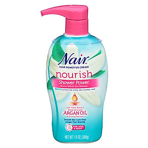 Nair Hair Remover Shower Power Max Argan Oil 13 Ounce Pump (384ml) (3 Pack)