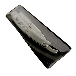 Classic Samurai CS-102 Stainless Steel Professional Barber Straight Edge Razor with 15 Astra Double Edge Razor Blades (Silver + 15 Astra Blades)