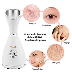 Portable Facial Steamer Nano Face Steamer Warm Mist Home Skin Spa Steamers for Sinuses Acne Pores Cleanse Blackhead Remover Kit Mask Brush