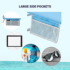 outdoor folding chair Reclining Sun Lounger 4-Position Adjustable Garden Recliner chair with Headrests & Side Pocket Sun Bed for Beach Patio Poolside Lounge Chair fishing chair ( Color : Arm Hole )