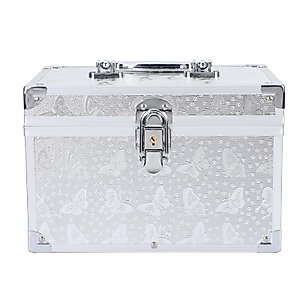 DOITOOL 1pc Pedicure Kit Travel Tool Box Metal Toolbox Makeup Storage Organizer Box Metal Medicine Storage Box Manicure Supplies Case Jewelry Organizer Portable Storage Case Metal Tool Box