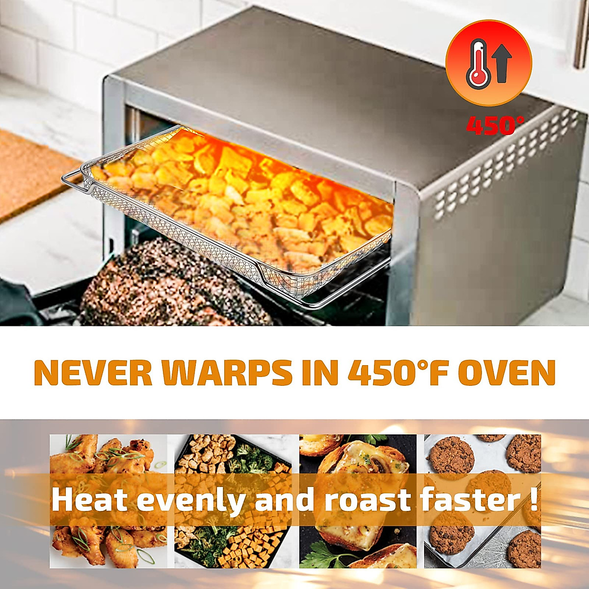 Replacement Air Fryer Basket for Ninja Foodi DT251 DT201 Air Fryer Oven, Stainless Steel Air Fryer Accessories for Ninja Foodi 10-in-1 Smart XL Air Fry Oven