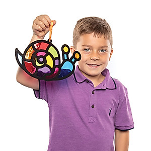 Baker Ross AT616 Bug Stained Glass Ornament Kits - Pack of 6, Ideal for Kids' Arts and Crafts, Educational Toys