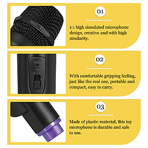 Ipetboom Simulated Microphone Toy, 1 Pc Fake Microphone Pretend Play Mic Microphone Karaoke Prop Fun Birthday Party Favors