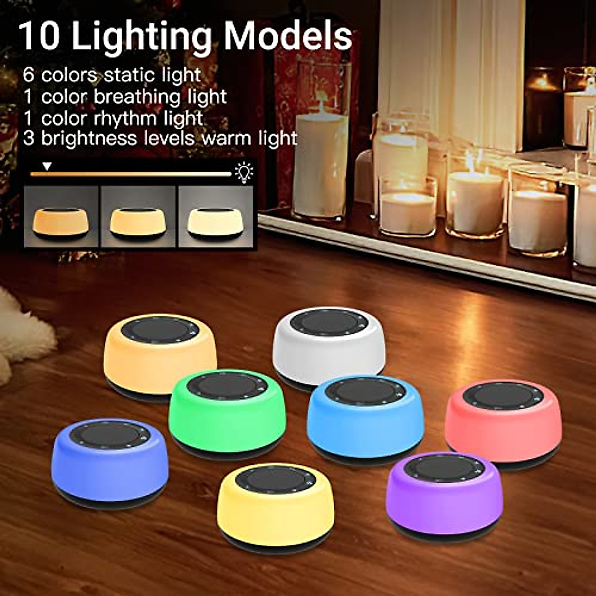 White Noise Machine Sound Machine with Night Light Bluetooth Speaker, Soothing Sound Sleep White Noise Machine Color Adjustable Memory Function for Baby Kids Adults