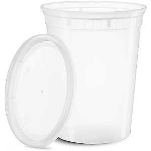 Kosherific Premium Plastic Food and Deli Storage Containers With Airtight Lids 32oz (8 Count) | Stackable, Freezer Safe, Leakproof