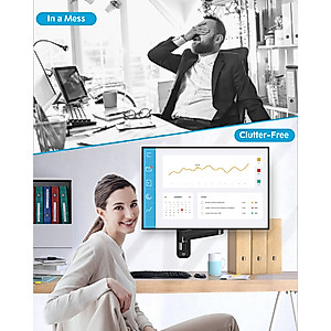 MOUNTUP Single Monitor Wall Mount for Max 32 Inch Computer Screen, Fully Adjustable Gas Spring Monitor Arm, Wall Mounted Monitor Holder Support 2.2-17.6lbs Display, VESA Bracket Fit 75x75mm, 100x100mm