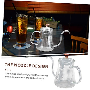 BRIGHTFUFU Coffee Hand Pot Coffee Kettle Gooseneck Kettle Stovetop Coffee Dripper Pot Coffee Espresso Machine Gooseneck Coffee Pots Coffee Maker Narrow Spout Water Kettle Espresso Pot Glass