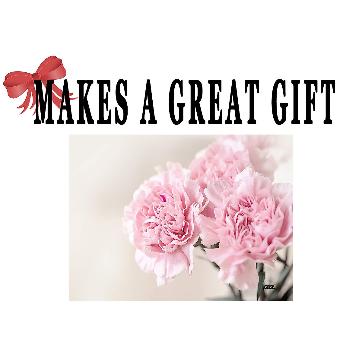 Flower Pink Carnation Floral Kitchen Glass Cutting Board Decorative Gift For Mom Design