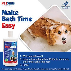 KennelSol 1-Step Kennel Cleaner 1 Pint and PetSuds Probiotic Shampoo and Conditioner for Dogs 16 oz Lavender Scented Bundle