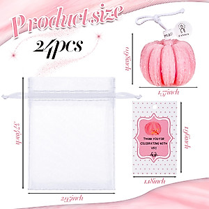 Treela 24 Sets Pumpkin Candles Fall Baby Shower Party Favors for Guests Little Pumpkin Shape Tealight Candle for Thanksgiving Autumn Baby Shower Wedding Birthday Thank You Return Gifts(Pink)