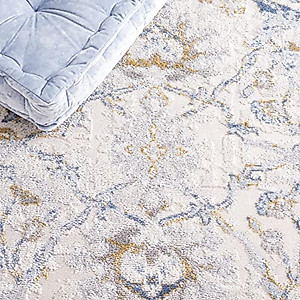 Safavieh Palma Collection 5'5" x 7'7" Beige/Light Blue PAM336A Oriental Non-Shedding Area Rug