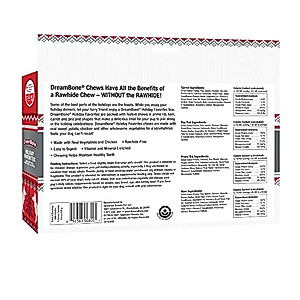 DreamBone Holiday Favorites, 4 Count, Made with Real Chicken, Rawhide-Free Chews for Dogs