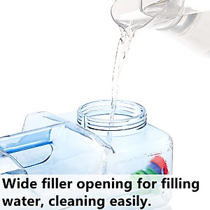 Dicunoy Camping Water Container, 2.6 Gallon Portable Water Jug with Spigot, Thick Water Dispenser Brick with Wide Filler Opening for Hiking, Picnic, Vehicle, Outdoor, Emergency, Hurricane Supplies