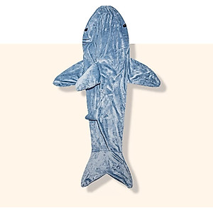 WONASH Shark Blanket,Shark Blanket Adult,Shark Blanket Hoodie,Shark Blanket Onesie,Wearable Shark Blanket for Men Women Teens,S(39.4in*15.7in)