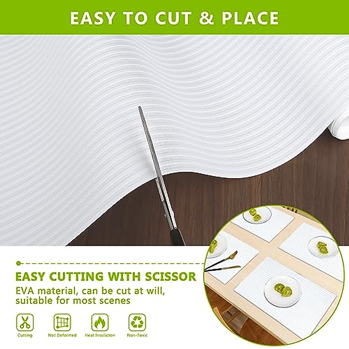 Drawer and Shelf Liner, Shelf Liner Non Adhesive Refrigerator Mats Washable, No Odor Plastic Pantry Liners Wire Shelf Paper Drawer Liner for Cupboard Kitchen Cabinets(White, 23.6 x 78.7 inches)