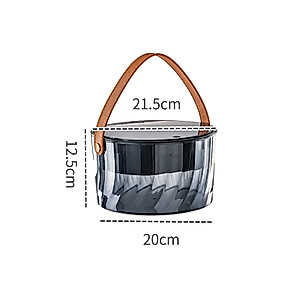 Fenteer Garbage Container Bin Tea Dregs Drainage Bucket Office Tea Ceremony Bucket Removable Waste Basket Rubbish Can for Living Room, M Size Blue