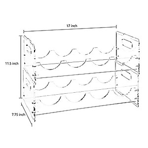 MyGift® Set of 2 Premium Clear Acrylic Stackable Wine Racks with Cutout Handles - Holds 8 Bottles