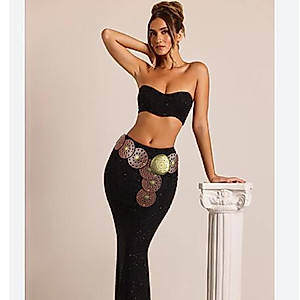 Buywis Wide Disc Belt for Women Boho Disk Concho Leather Belts Western Waist Belts for Dress 115CMBrown