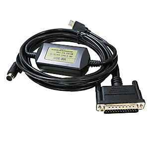 Avanexpress PLC Cable USB-SC09 A Series Interface, Compatible with PLC Programming Cable FX Series USB to RS422 Adapter