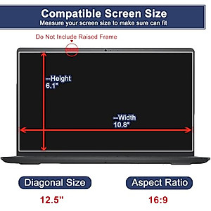 12.5 Screen Protector Tempered Glass for HP/Dell/Sony/Samsung/Lenovo/Acer/MSI/LG/Razer Blade 12.5 Inch Aspect Ratio 16:9 Laptop, 9H Hardness, Anti-fall, Fingerprint Resistant(10.9" x 6.1"/W x H)