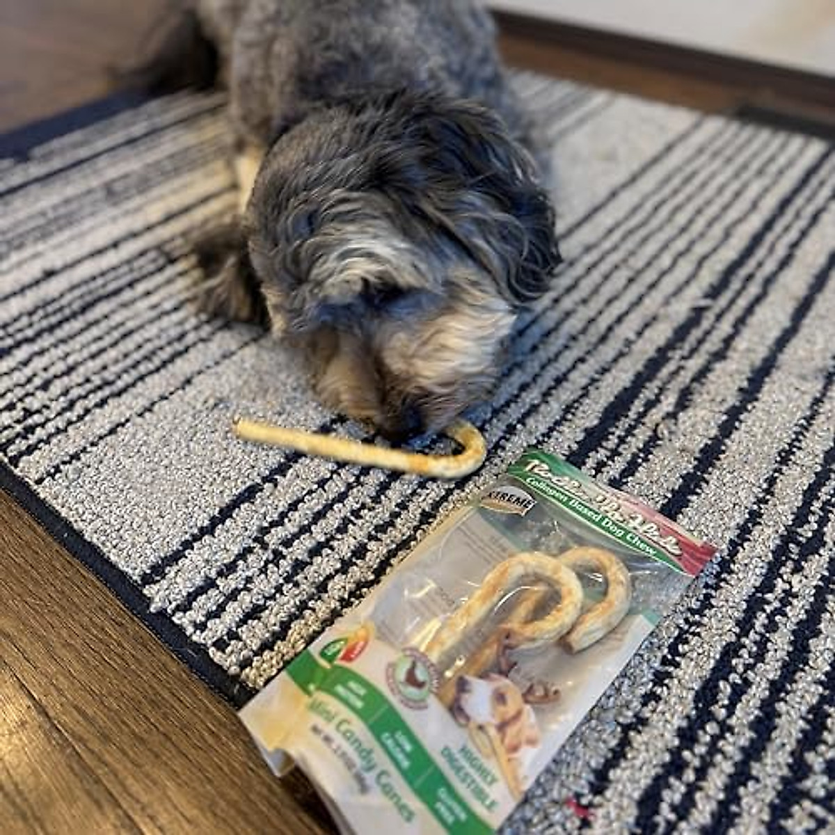 Fieldcrest Farms Nothin' to Hide Mini Holiday Candy Cane Chicken Flavor Dog Chews, Rawhide-Free, Easily Digestible, Long-Lasting, All-Natural Treats for Moderate Chewers up to 15lbs, 6-Ct