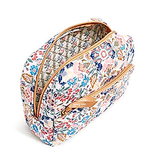 Vera Bradley Women's Cotton Large Cosmetic Makeup Organizer Bag, Enchanted Mandala - Recycled Cotton, One Size