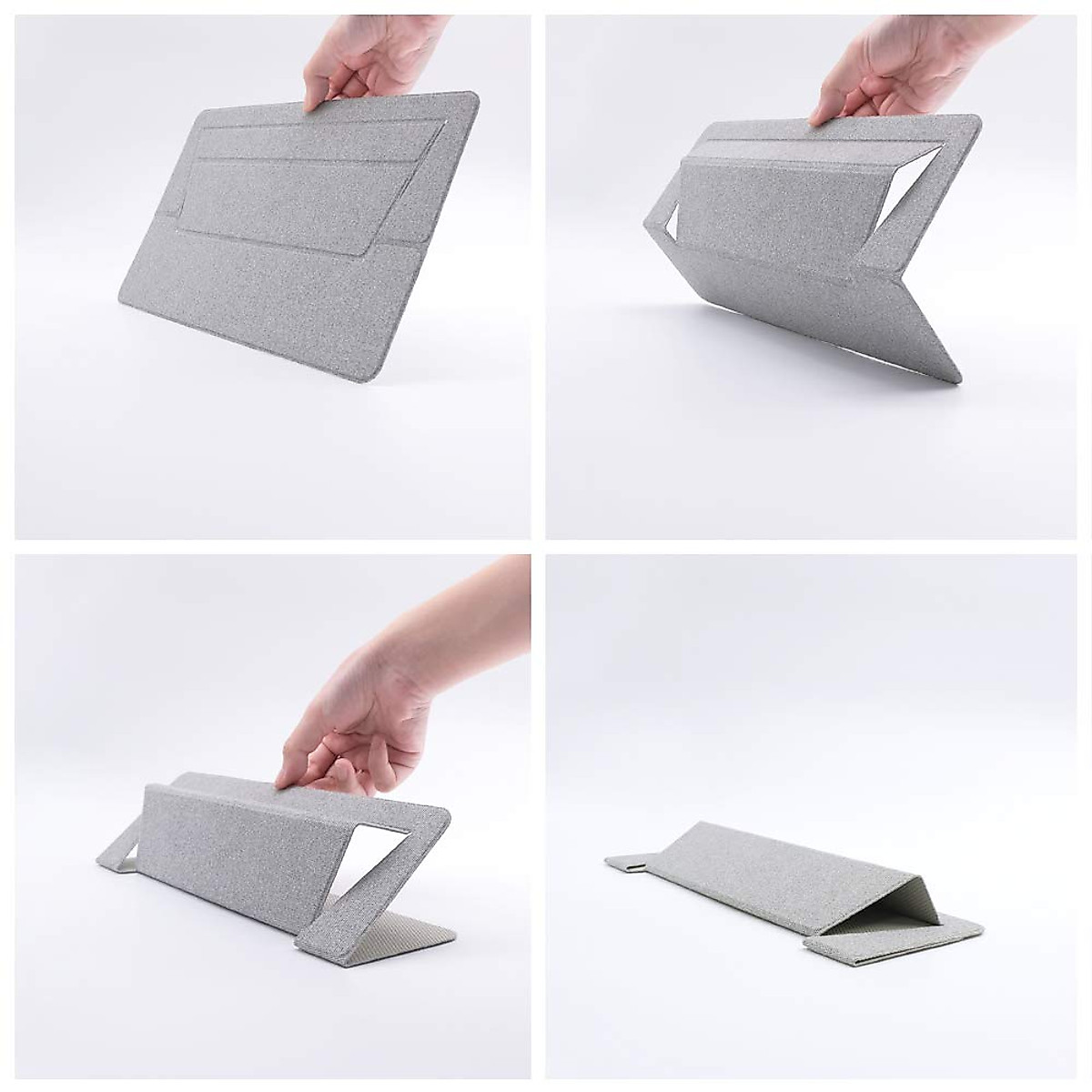 SenseAGE Flat Foldable Laptop Stand, Invisible Lightweight Laptop Stand, Anti-Slide and Portable Notebook Stand, Compatible with MacBook Air/MacBook Pro, Tablets and Laptops up to 15.4”, Denim Grey