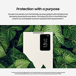 SAMSUNG Galaxy S23 Ultra S-View Wallet Phone Case, Protective Cover w/Card Holder Slot, Finger Tap Clear Window, US Version, EF-ZS918CGEGUS, Green