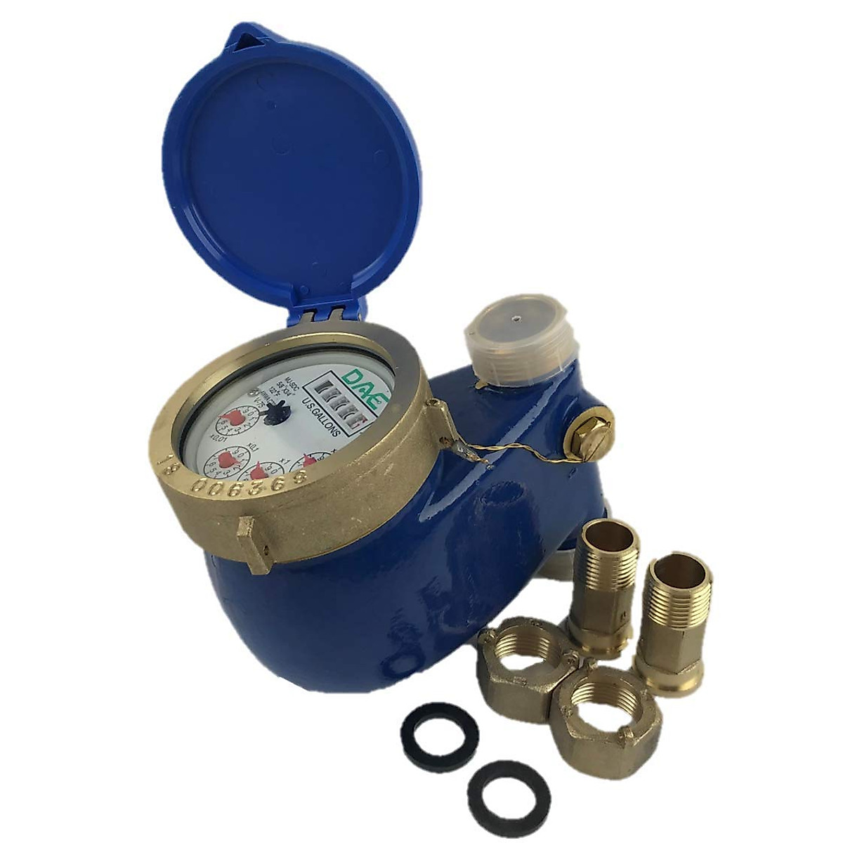 DAE V-75 Vertical Water Meter, 3/4” NPT Couplings, Measuring in Gallons