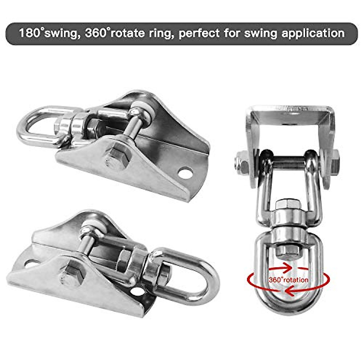 EXCELFU Hammock Hanging Kit, 1000 lb Capacity Heavy Duty 360° Rotate Swing Hangers Suspension Hooks for Swing, Chair, Yoga, Multiple Indoor Outdoor Gym