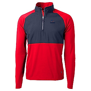 Cutter & Buck Men's Red Chicago Bears Adapt Eco Knit Hybrid Recycled Quarter-Zip Pullover Top