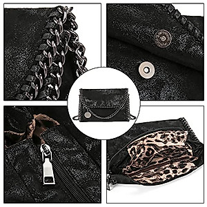 JOTHIN Crossbody Bags for Women Designer Handbags for Women Black Clutch Chain Crossbody Purse Women's Shoulder Handbags(Black)