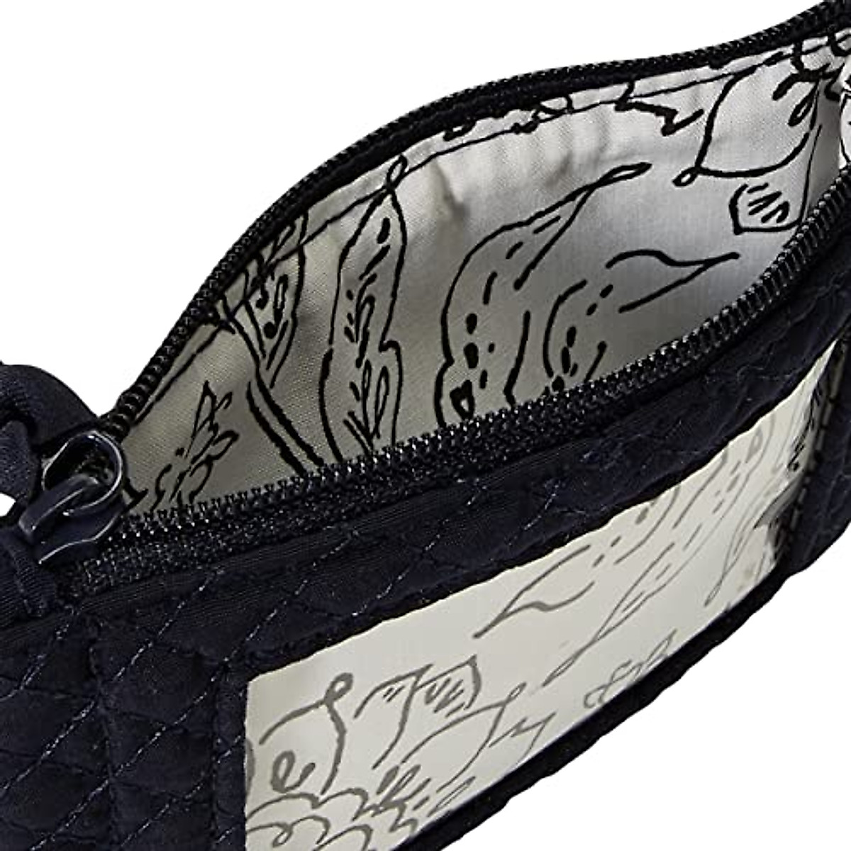 Vera Bradley Women's Microfiber Zip ID Case Wallet, Solid Navy, One Size