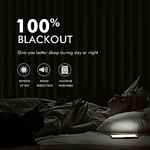 MIULEE Linen Textured 100% Blackout Curtains for Bedroom 96 Inches Long Natural Beige Thermal Insulated Black Out Curtains/Draperies with White Liner for Living Room/Nursery, Grommet Top, 2 Panels