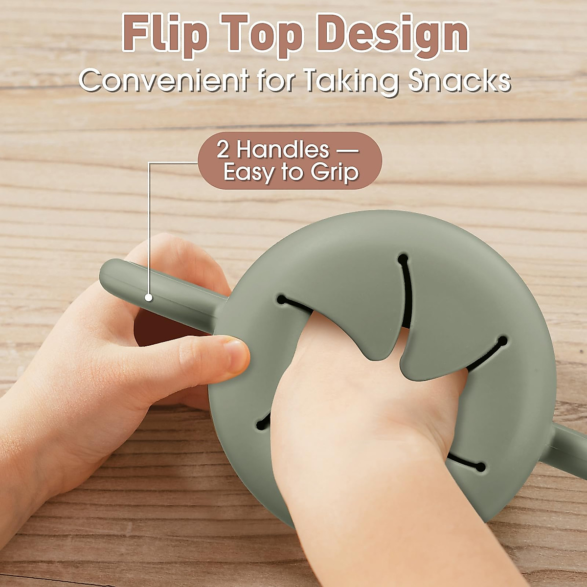 Didaey 6 Pack Silicone Snack Cups Spill Proof Bowls for Kids Toddlers Baby No Spill Snack Cup Snack Container for Toddler over 6 Months Baby Snack Cups with No Slip Handles