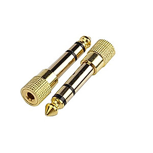 Devinal Professional 6.35mm 1/4 inch Plug to 3.5mm 1/8 inch Jack Gold Plated TRS AUX Stereo Audio Headphone Jack Adapter Converter Connector(2 Pack)