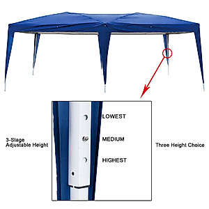 Simply-Me 10' x 20' Outdoor Canopy Tent Heavy Duty Pop Up Gazebo Canopy Party Tent Adjustable Practical Waterproof Folding Tent,4 Removable Sidewalls,2 Brighter Windows,w/Carry Bag,Blue